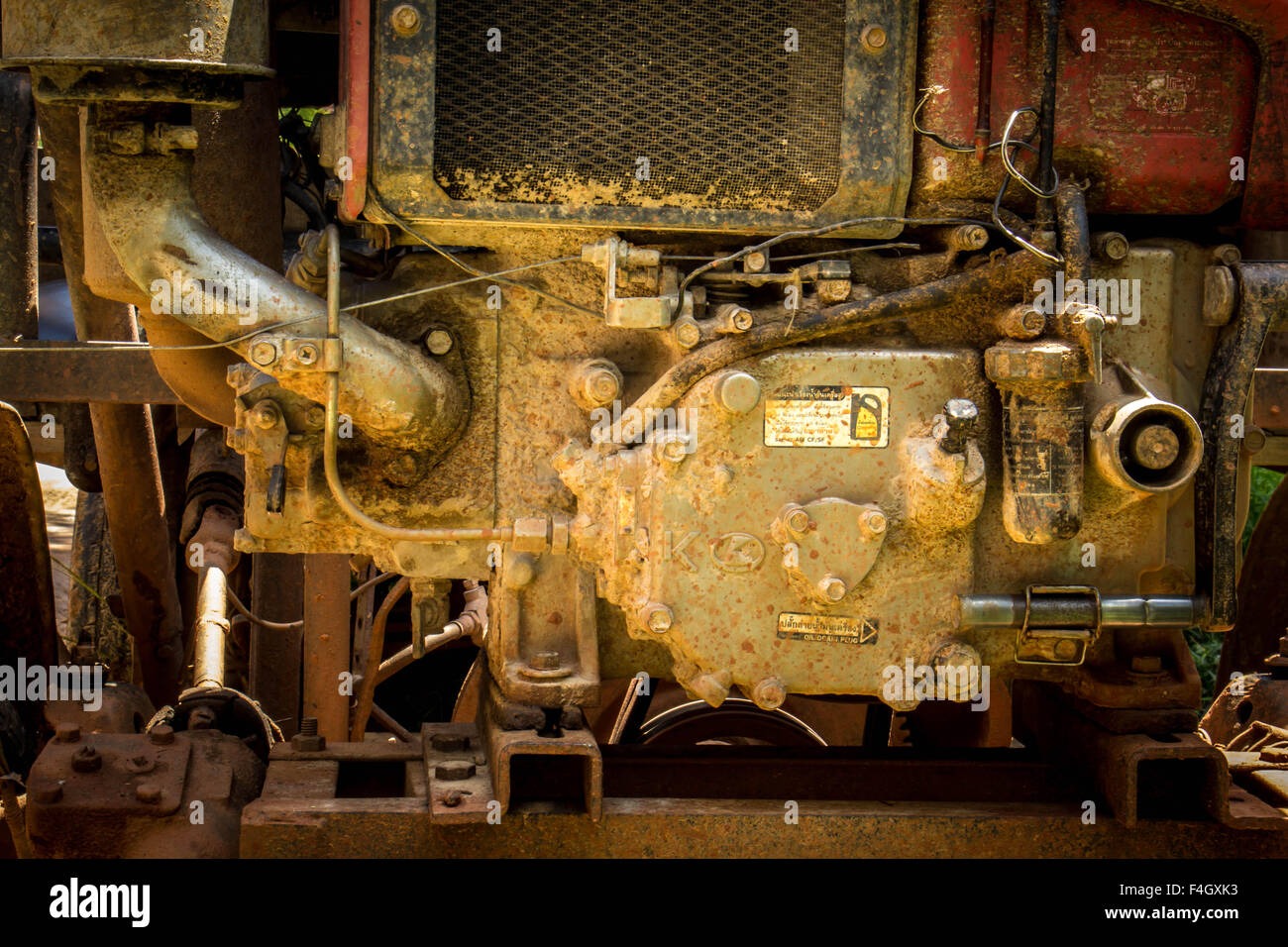 engine of the old model of agricultural tractor Stock Photo - Alamy