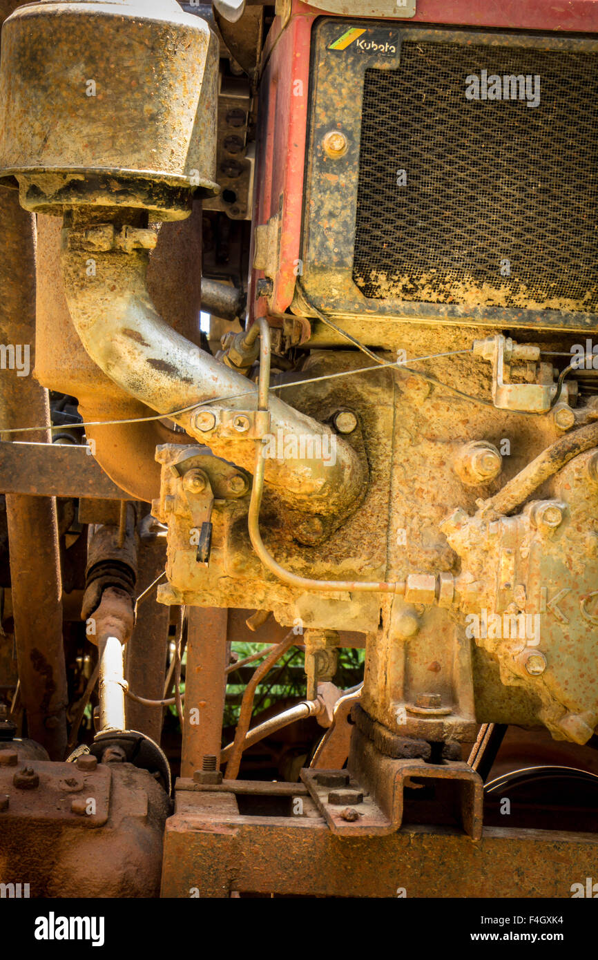 engine of the old model of agricultural tractor Stock Photo - Alamy
