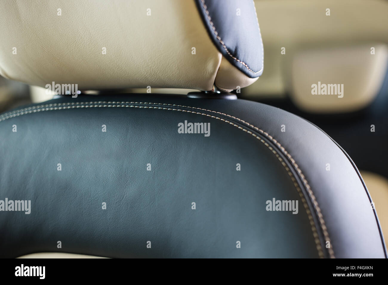 Leather car seat close up photo Stock Photo - Alamy