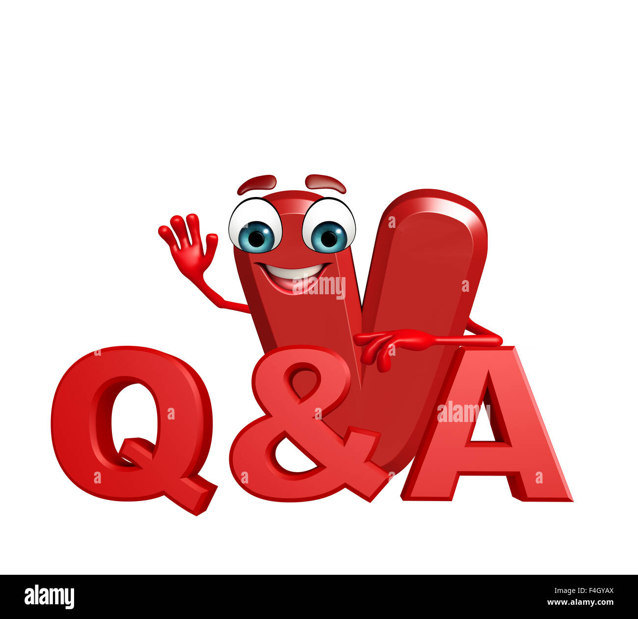 3d rendered illustration of alphabet V Cartoon Character with Q and A ...