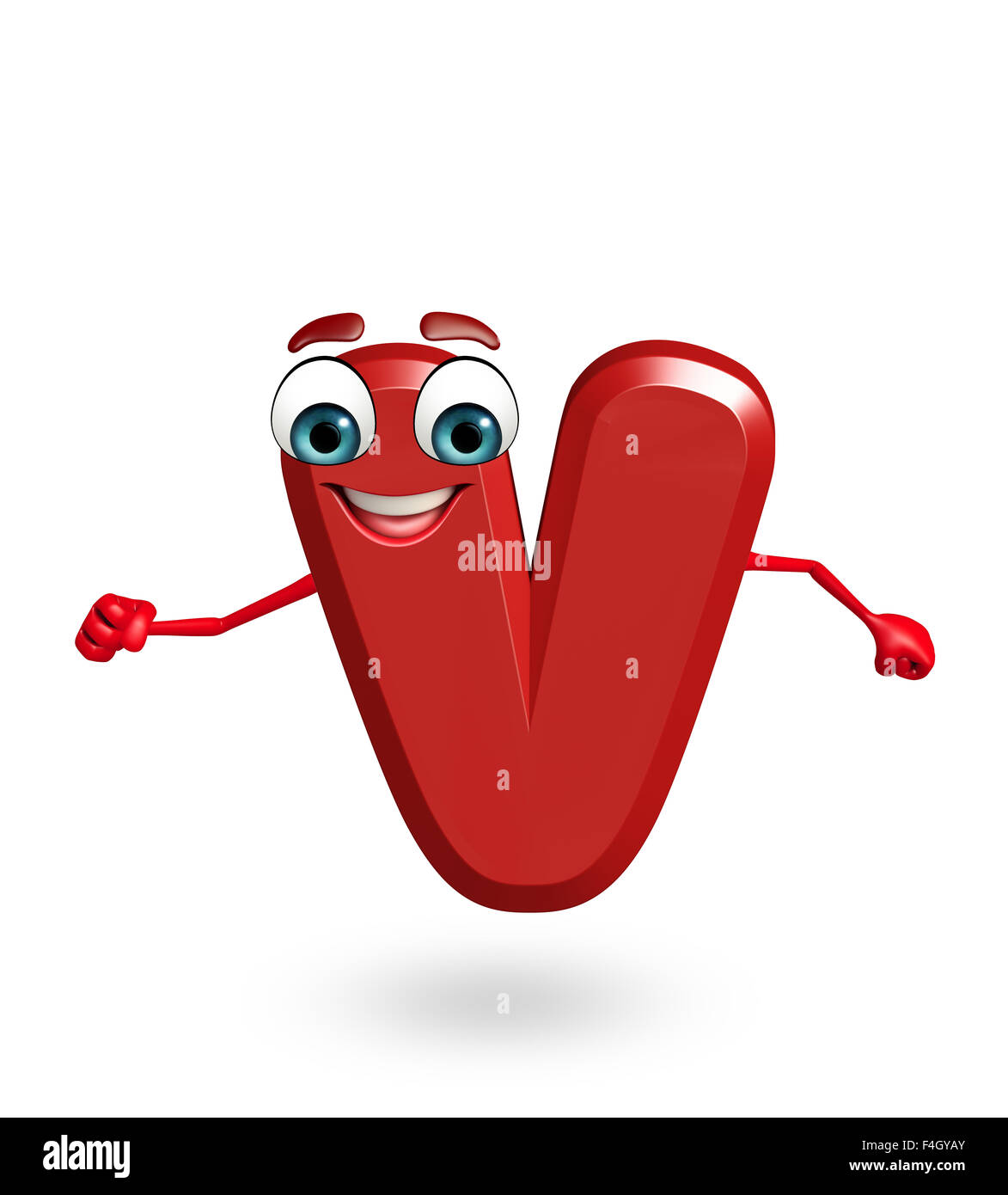 3d rendered illustration of alphabet V Cartoon Character Stock Photo ...