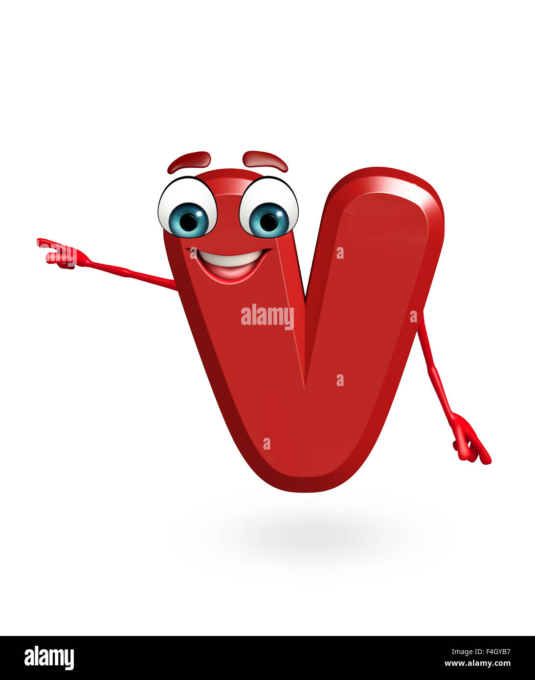 3d rendered illustration of alphabet V Cartoon Character Stock Photo ...