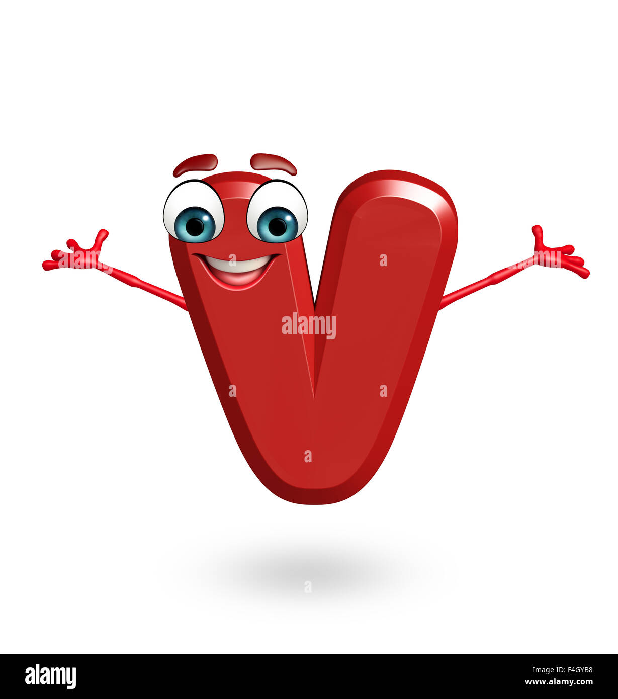 3d rendered illustration of alphabet V Cartoon Character Stock Photo ...