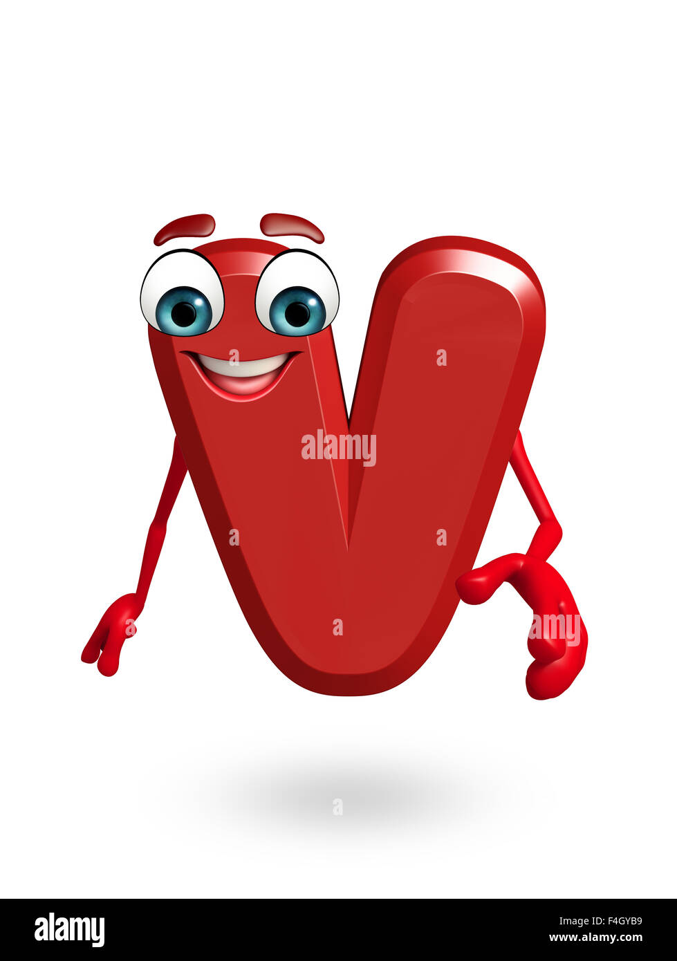 3d rendered illustration of alphabet V Cartoon Character Stock Photo ...