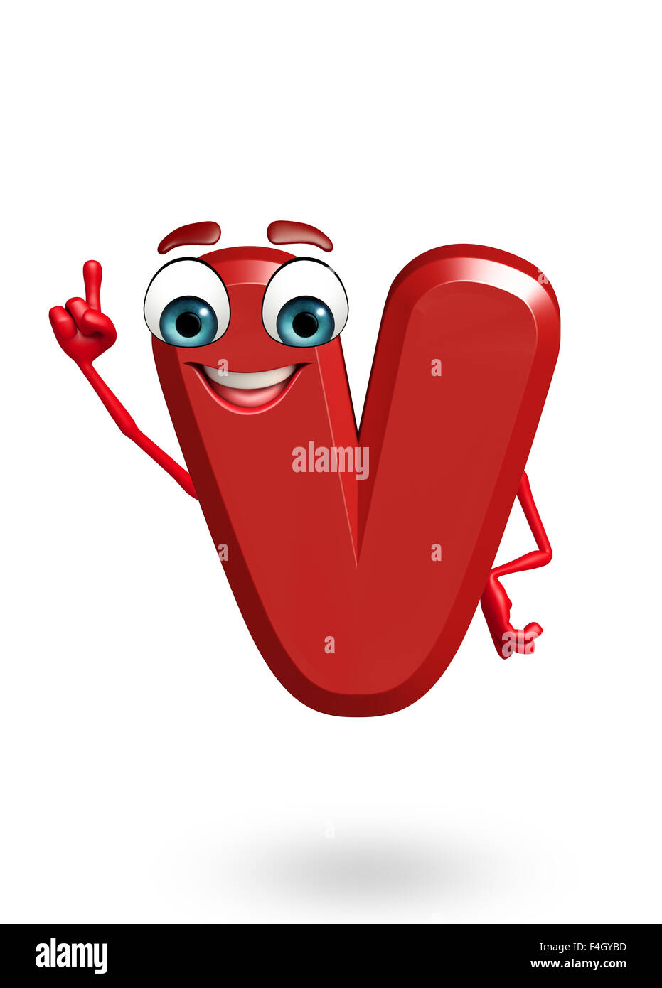 3d rendered illustration of alphabet V Cartoon Character Stock Photo ...