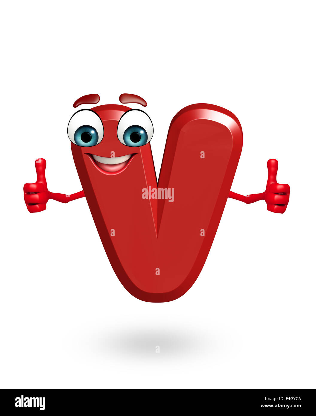 3d rendered illustration of alphabet V Cartoon Character Stock Photo ...