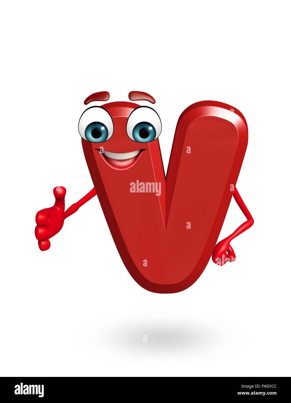 3d rendered illustration of alphabet V Cartoon Character Stock Photo ...