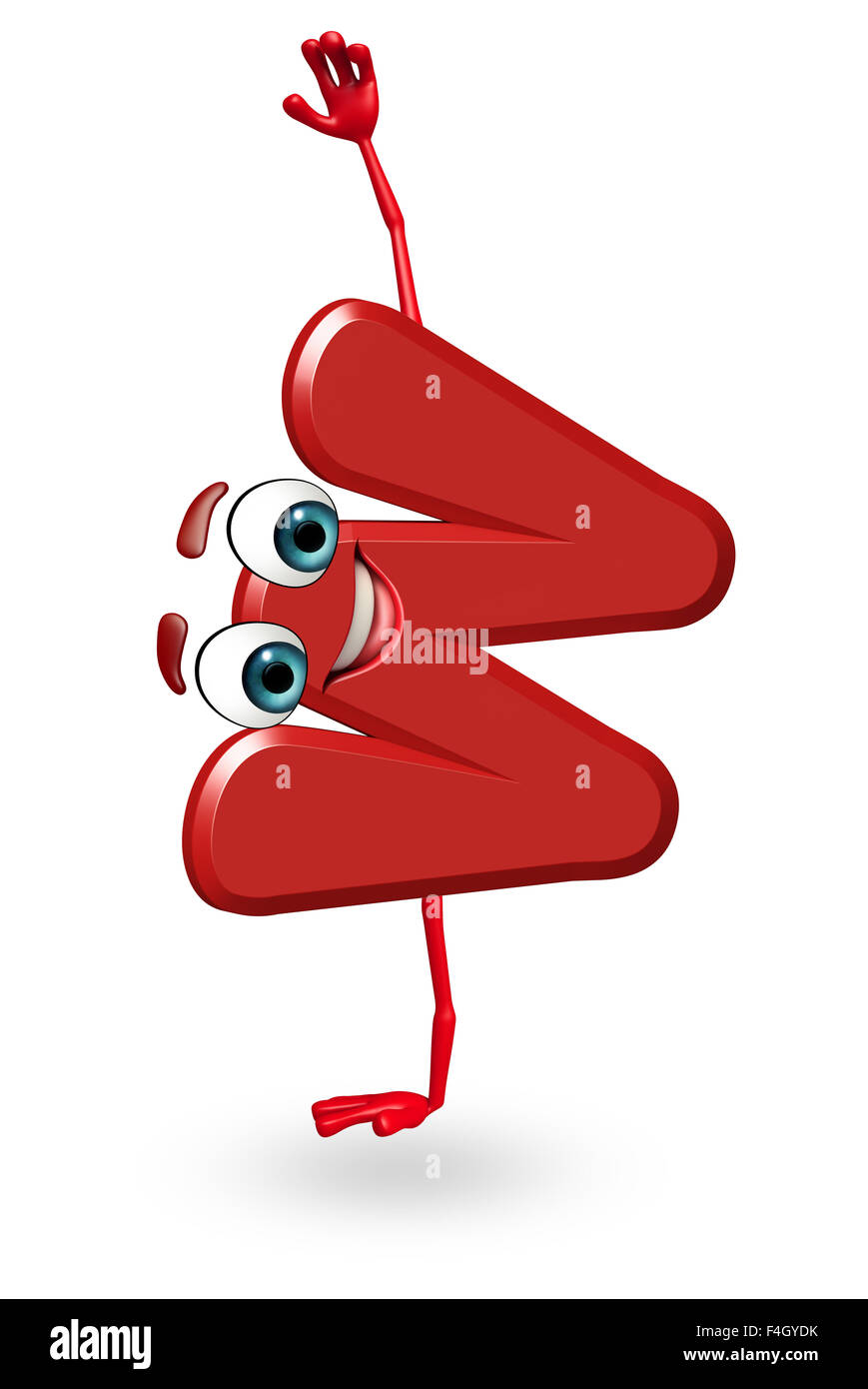 3d rendered illustration of alphabet W Cartoon Character Stock Photo ...