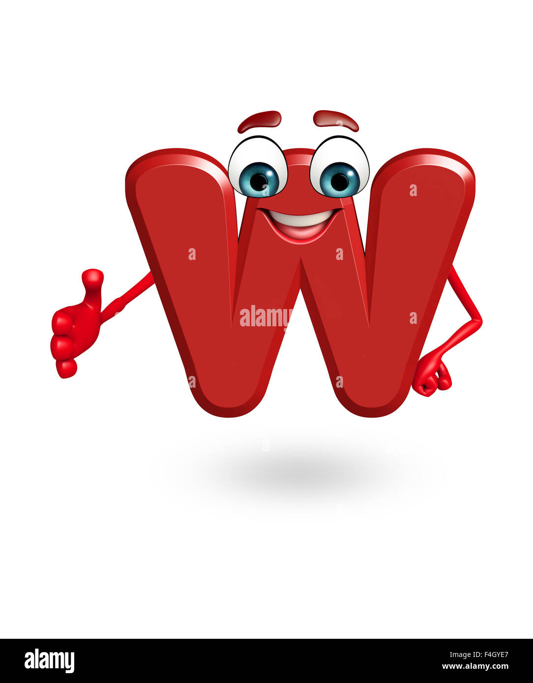 3d rendered illustration of alphabet W Cartoon Character Stock Photo ...