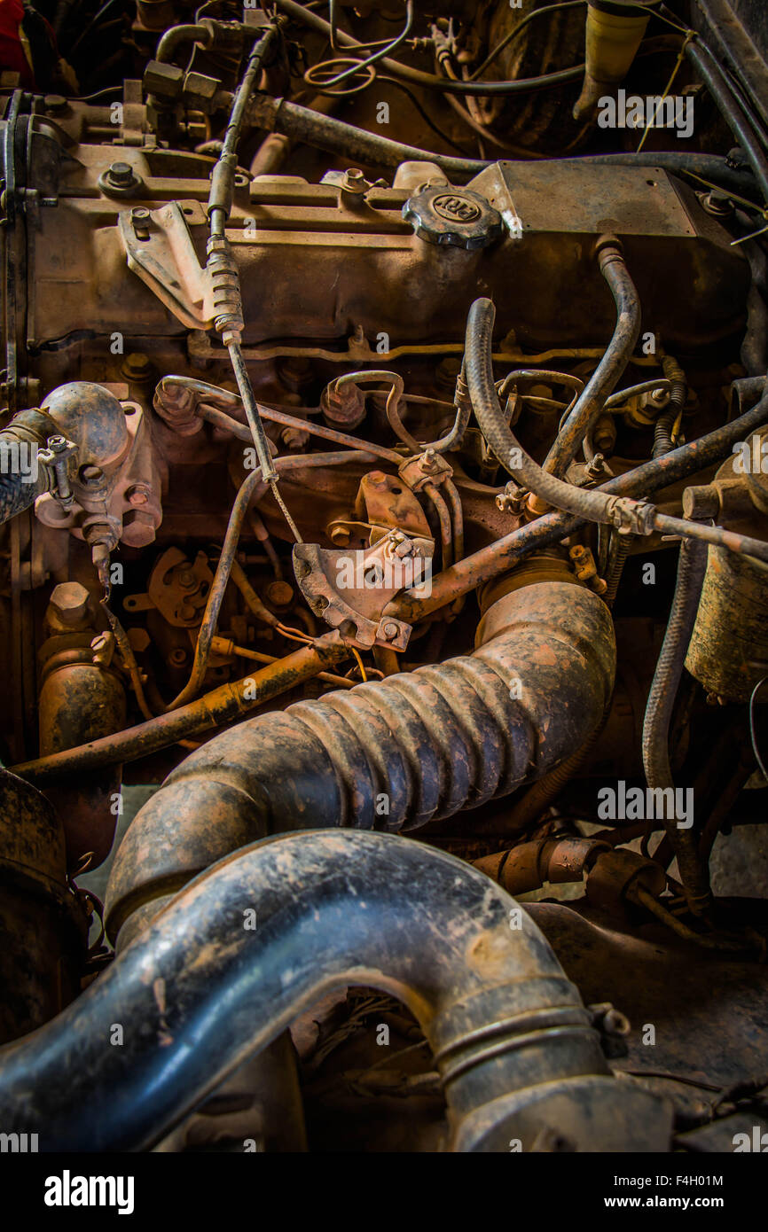 Old and rusty pinion gear of a machine in factory Stock Photo - Alamy