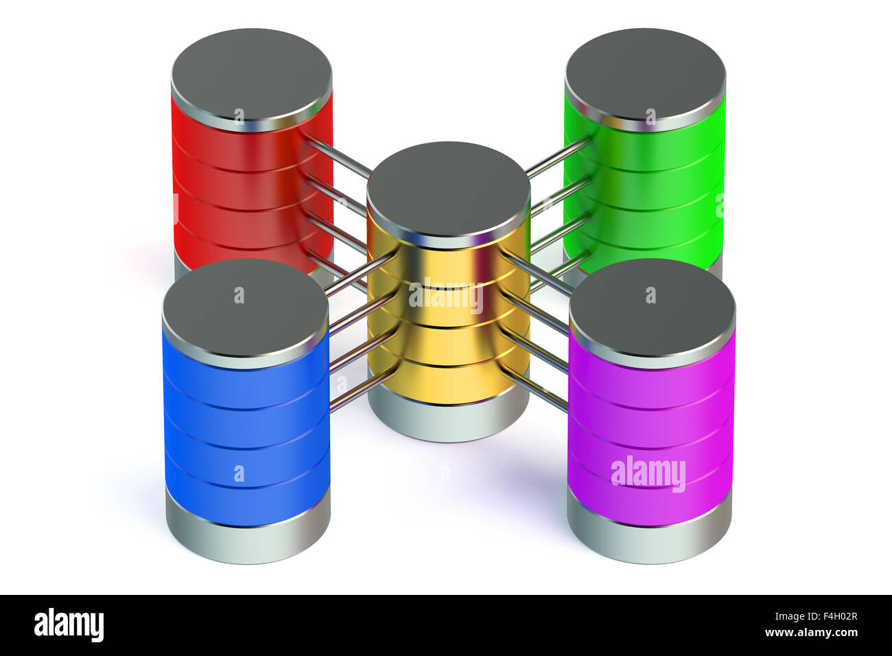 Database and data storage concept isolated on white background Stock ...