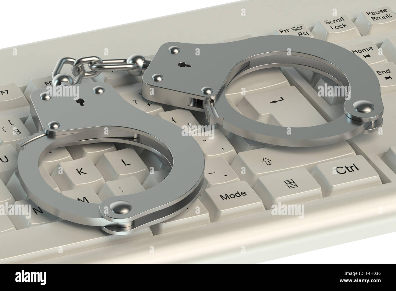 Internet Crime concept, handcuffs on computer keyboard Stock Photo - Alamy