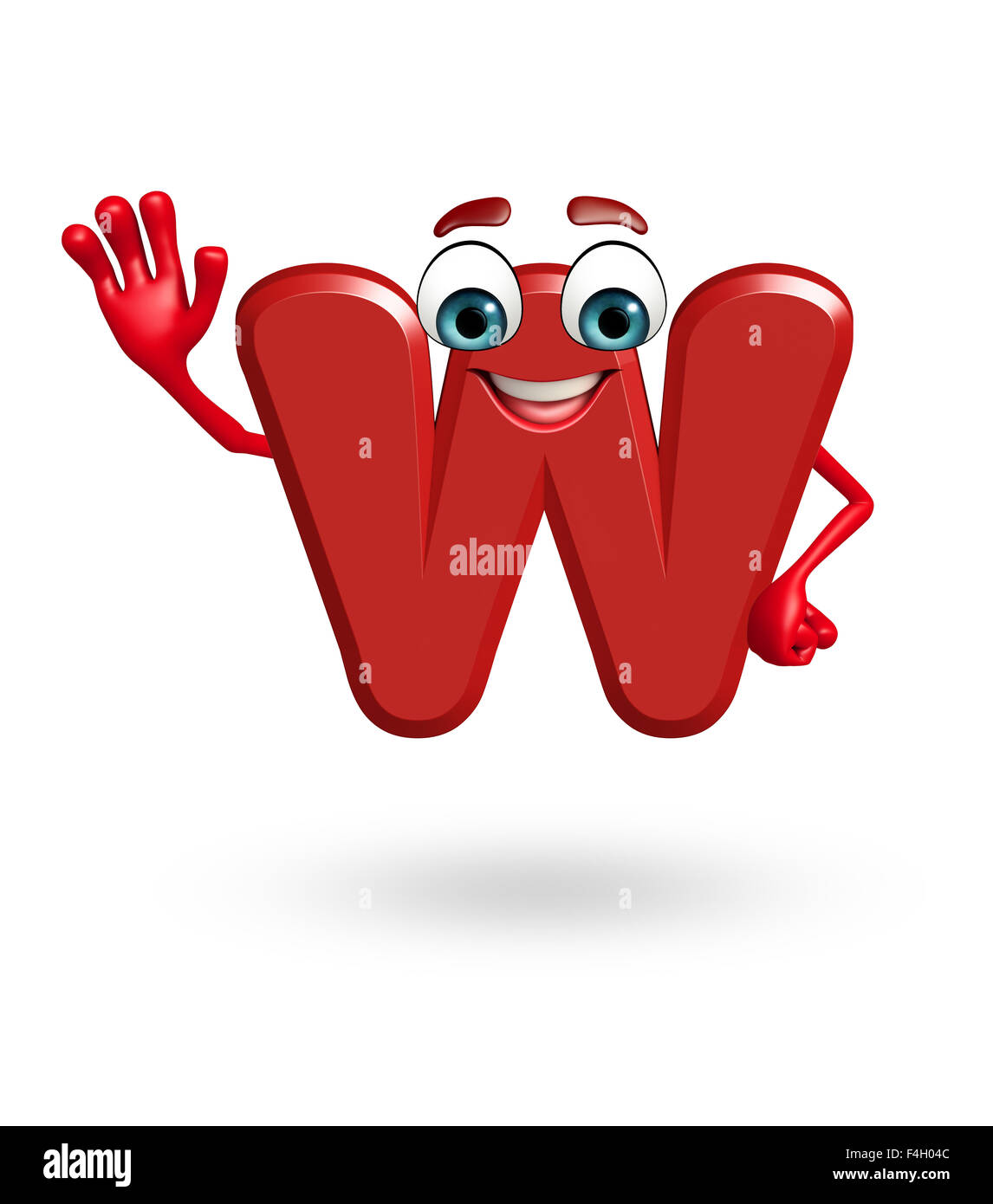 3d rendered illustration of alphabet W Cartoon Character Stock Photo ...