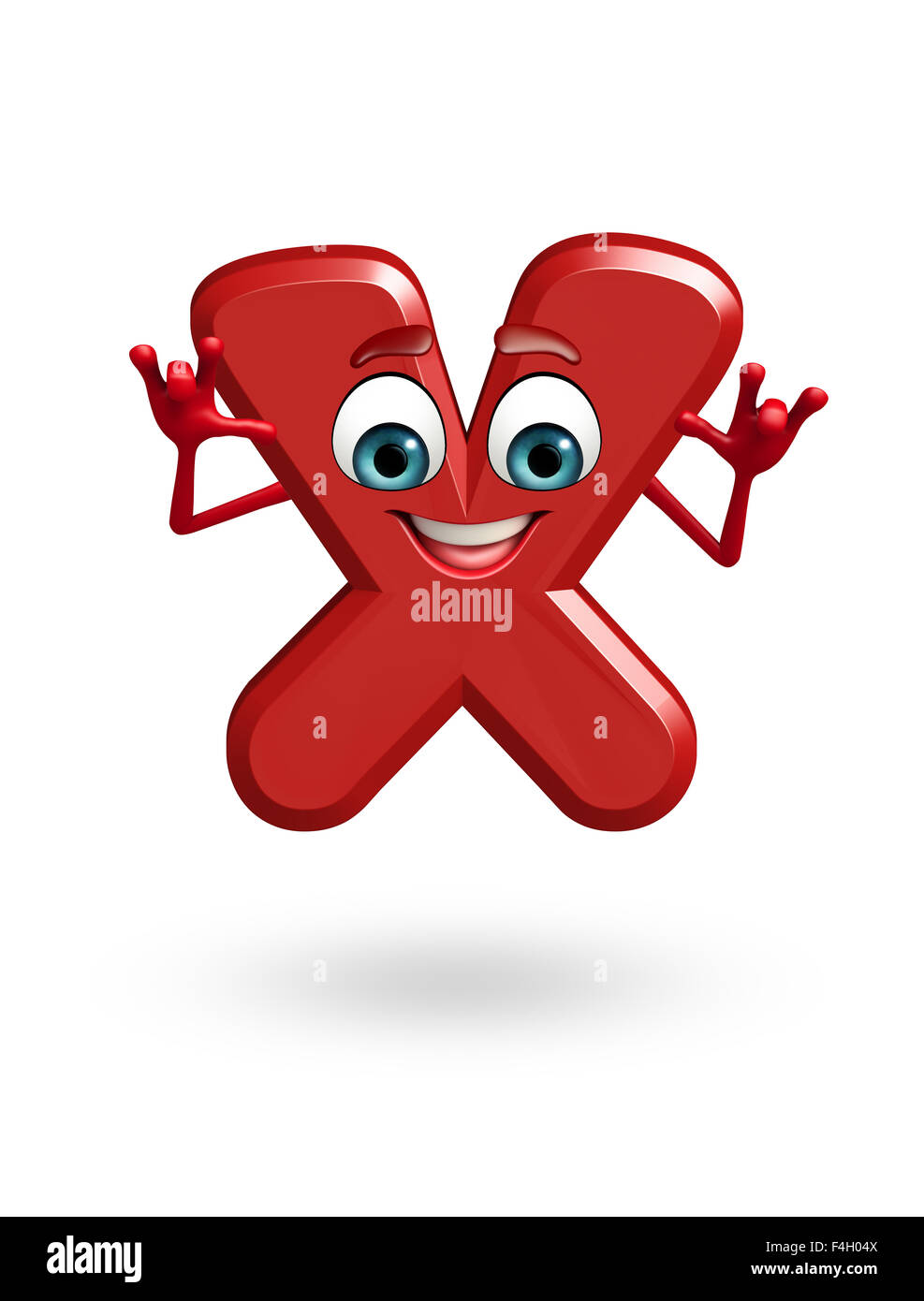 3d rendered illustration of alphabet X Cartoon Character Stock Photo ...