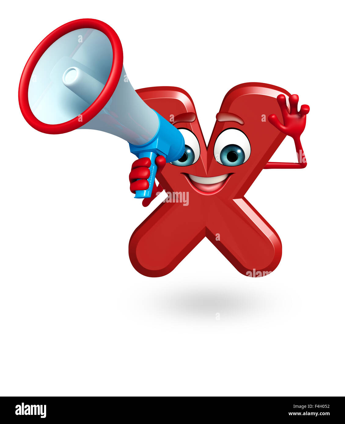 3d rendered illustration of alphabet X Cartoon Character with ...
