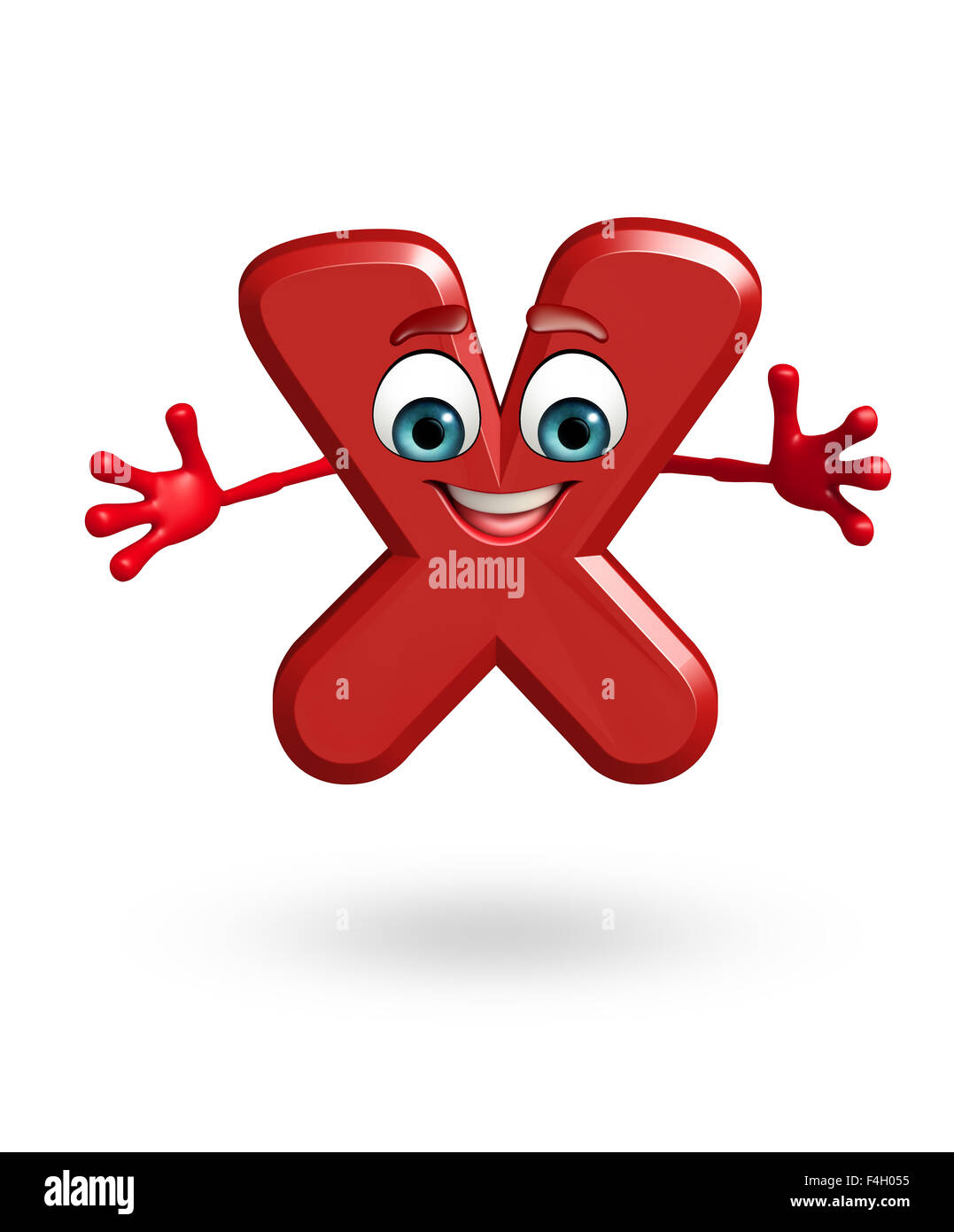 3d rendered illustration of alphabet X Cartoon Character Stock Photo ...