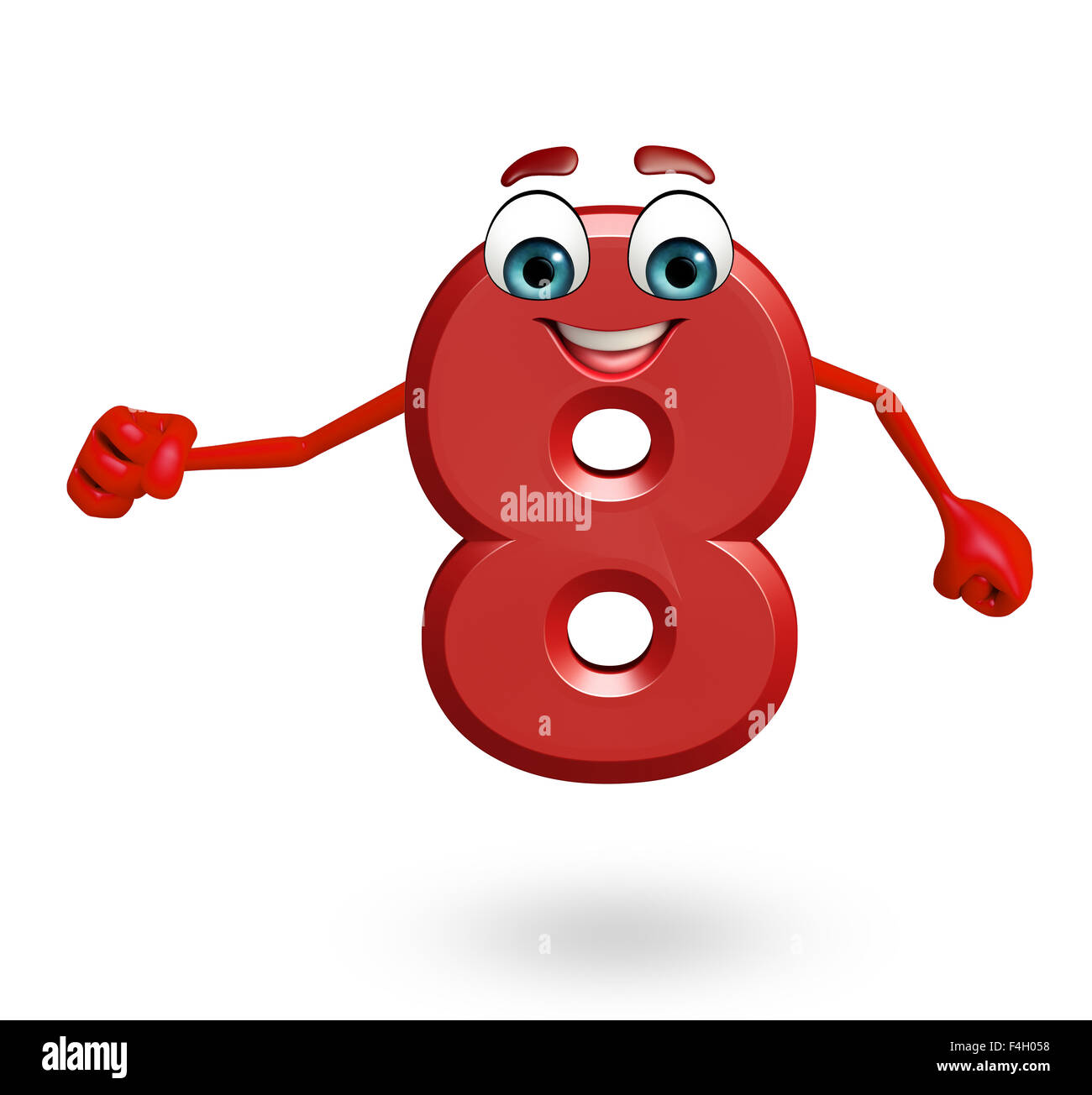 3d rendered illustration of cartoon character of eight digit with Stock ...