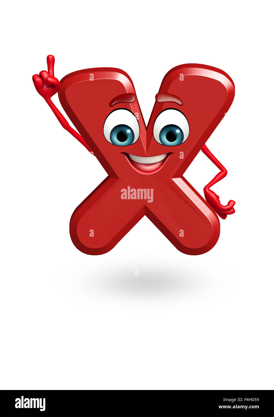 3d rendered illustration of alphabet X Cartoon Character Stock Photo ...
