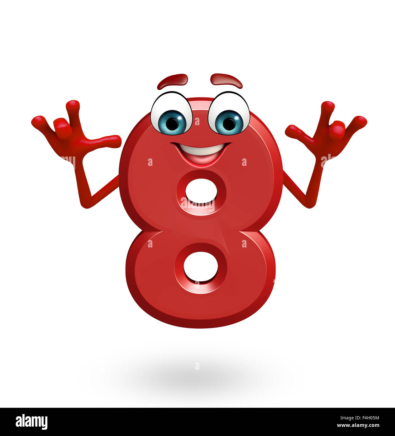 3d rendered illustration of cartoon character of eight digit Stock ...