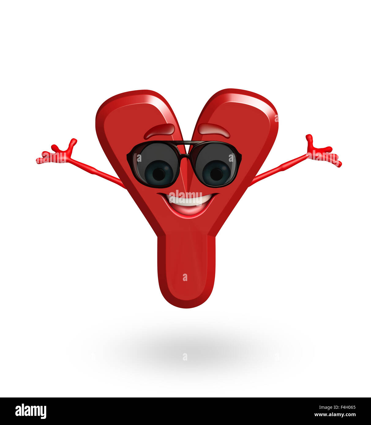 3d rendered illustration of alphabet Y Cartoon Character with goggles ...