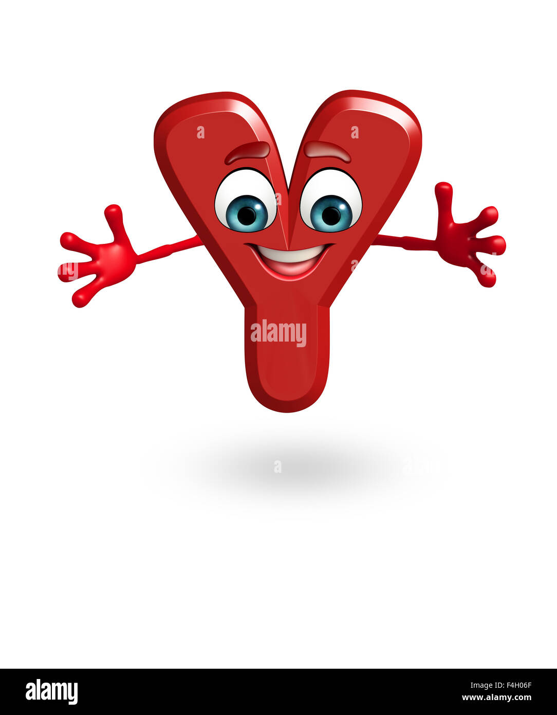 3d rendered illustration of alphabet Y Cartoon Character Stock Photo ...