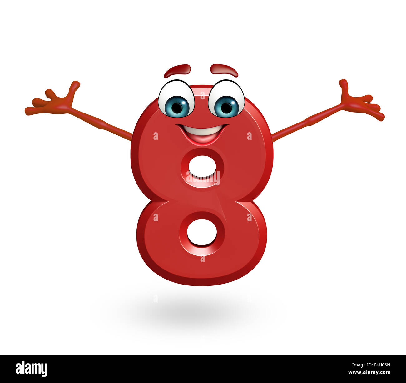 3d rendered illustration of cartoon character of eight digit Stock ...