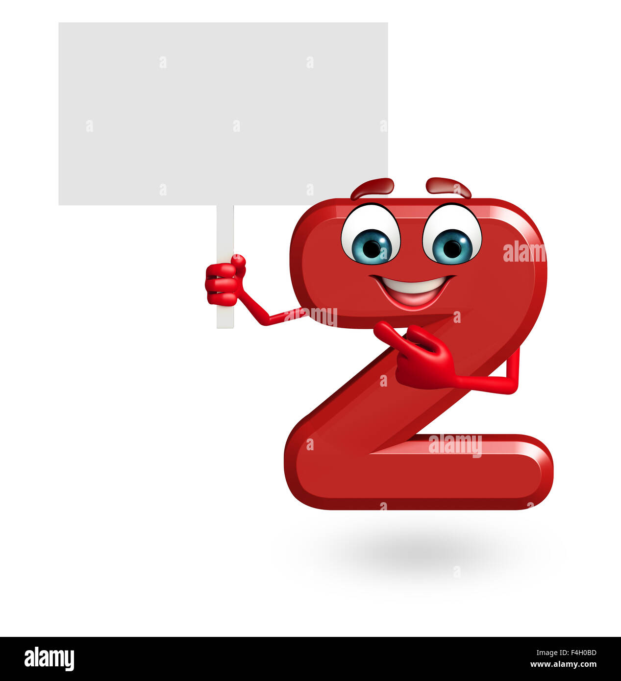 3d rendered illustration of alphabet Z Cartoon Character with sign ...
