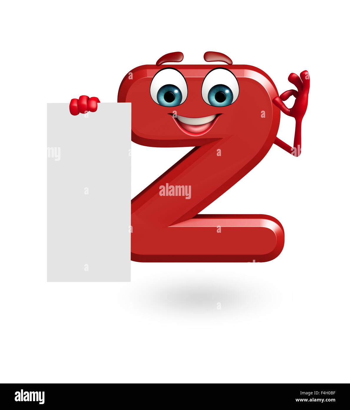 3d rendered illustration of alphabet Z Cartoon Character with sign ...