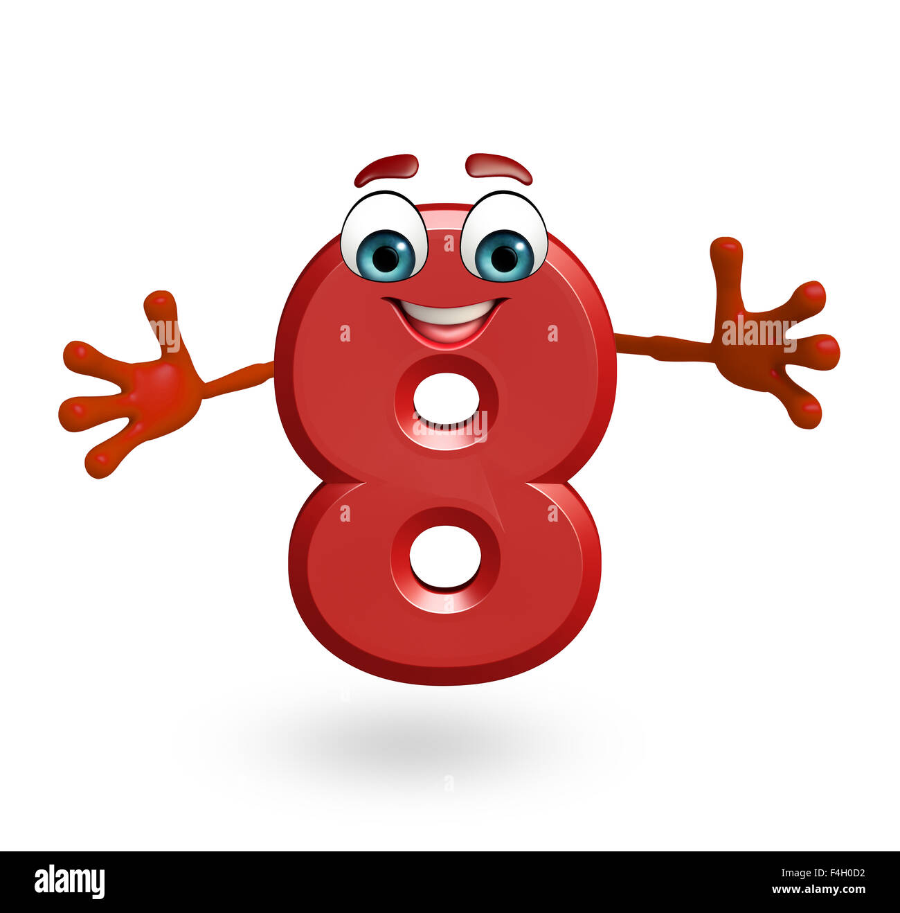 3d rendered illustration of cartoon character of eight digit Stock ...