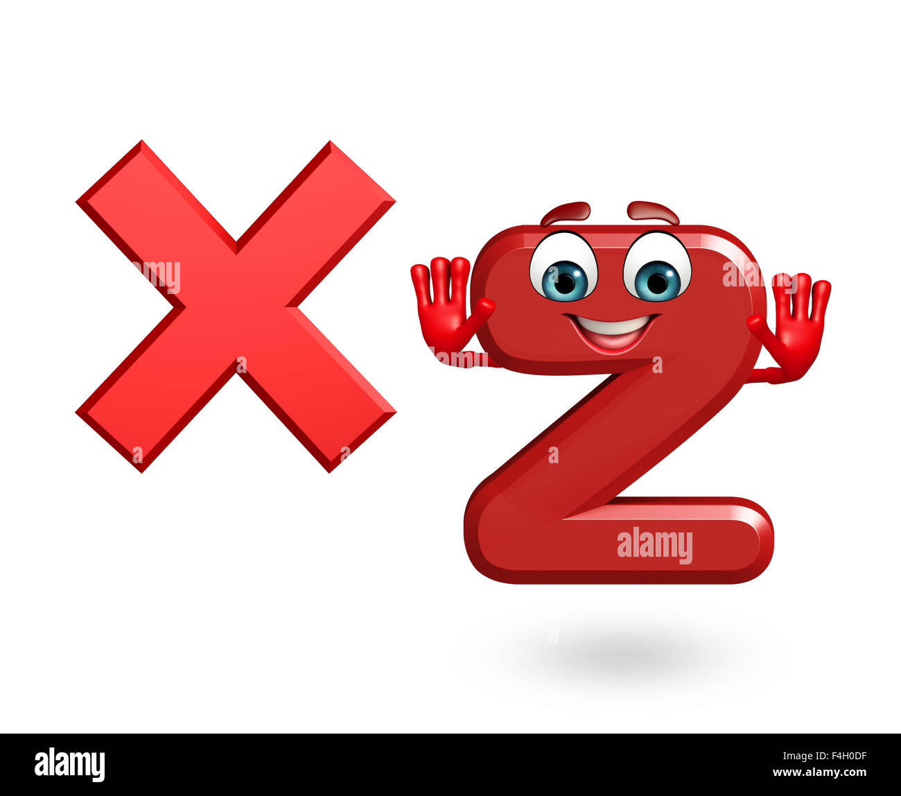 3d rendered illustration of alphabet Z Cartoon Character with cross ...