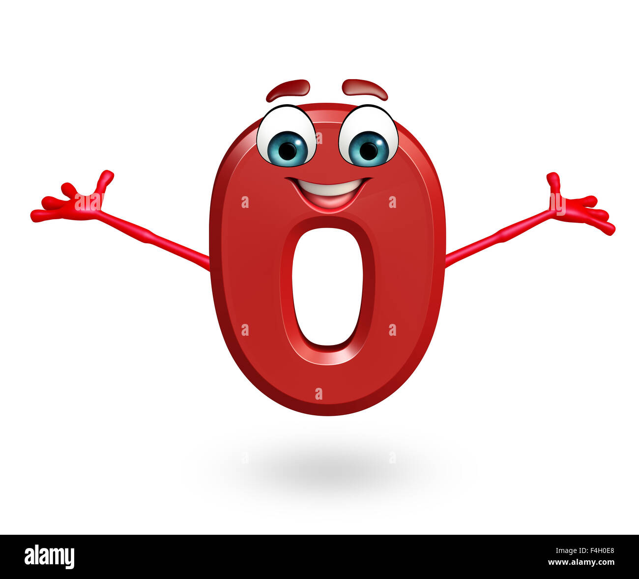 3d rendered illustration of Cartoon character of zero digit Stock Photo ...