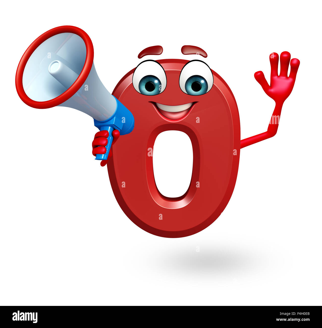 3d rendered illustration of Cartoon character of zero digit with ...