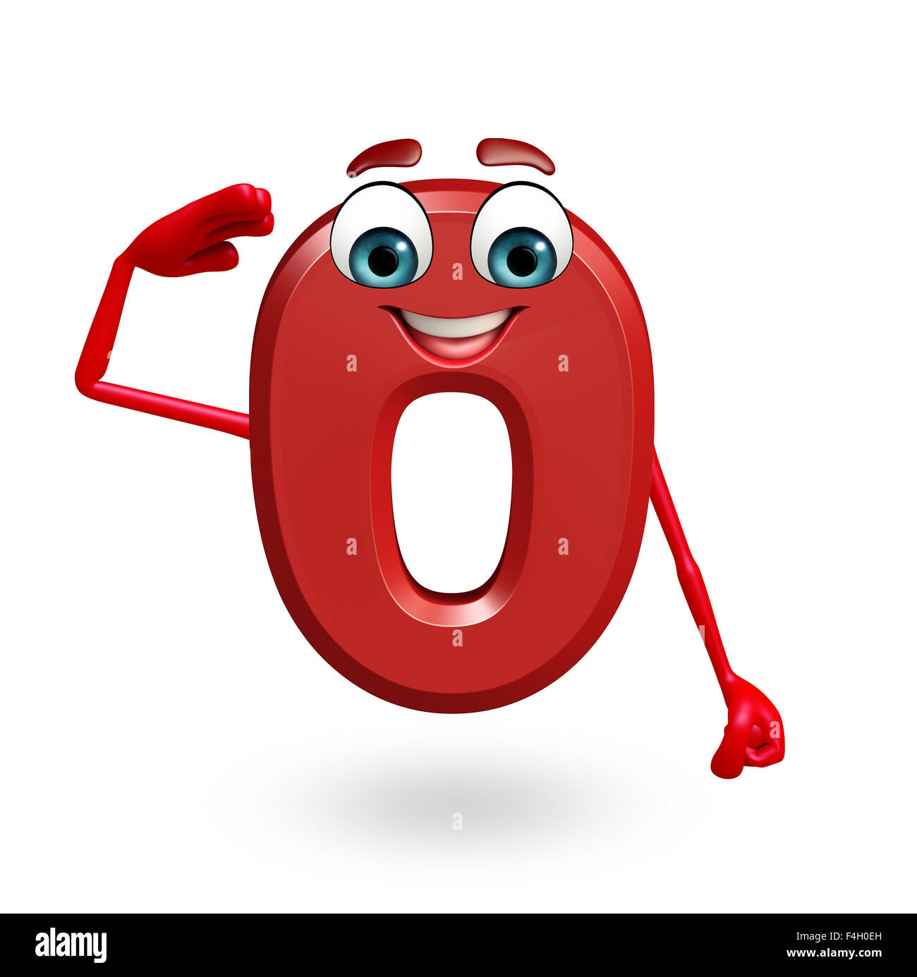 3d rendered illustration of Cartoon character of zero digit Stock Photo ...