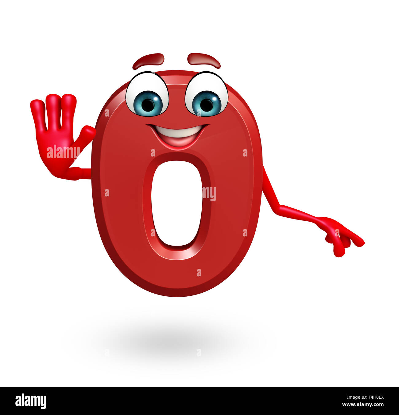 3d rendered illustration of Cartoon character of zero digit Stock Photo ...