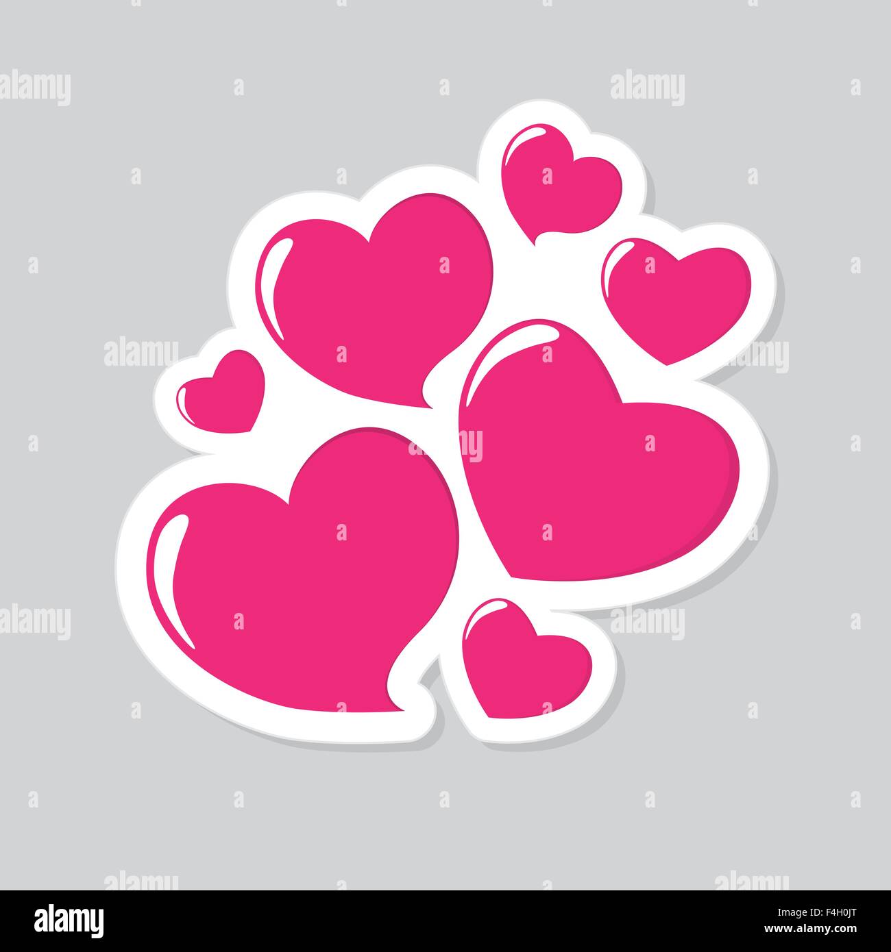 Heart Form Sticker Vector Illustration Stock Vector Image & Art - Alamy