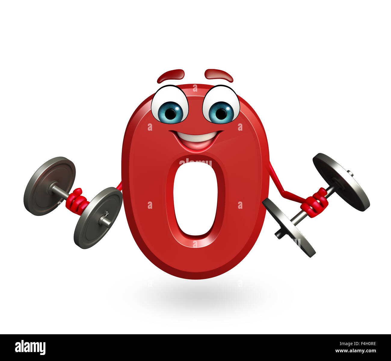 3d rendered illustration of Cartoon character of zero digit with ...