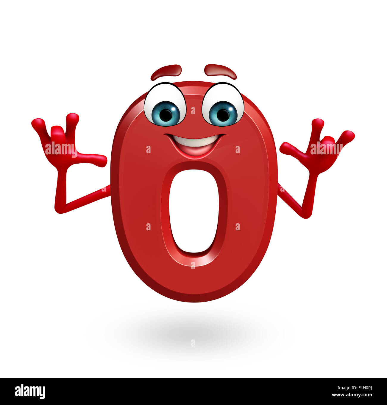 3d rendered illustration of Cartoon character of zero digit Stock Photo ...