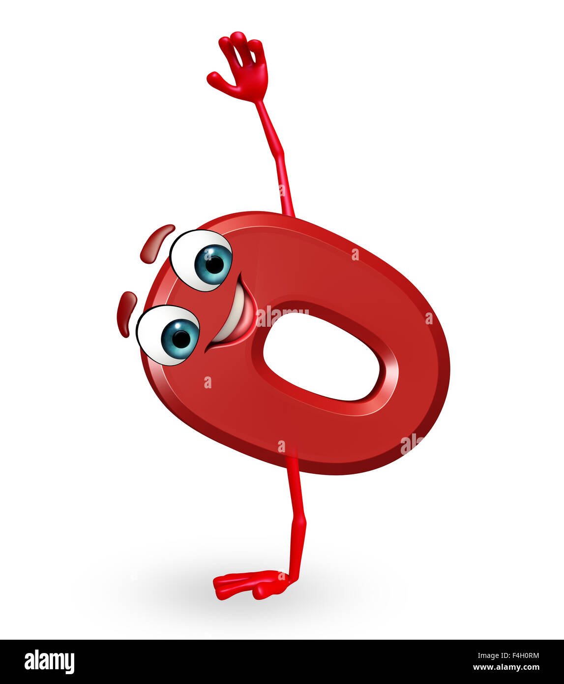 3d rendered illustration of Cartoon character of zero digit Stock Photo ...