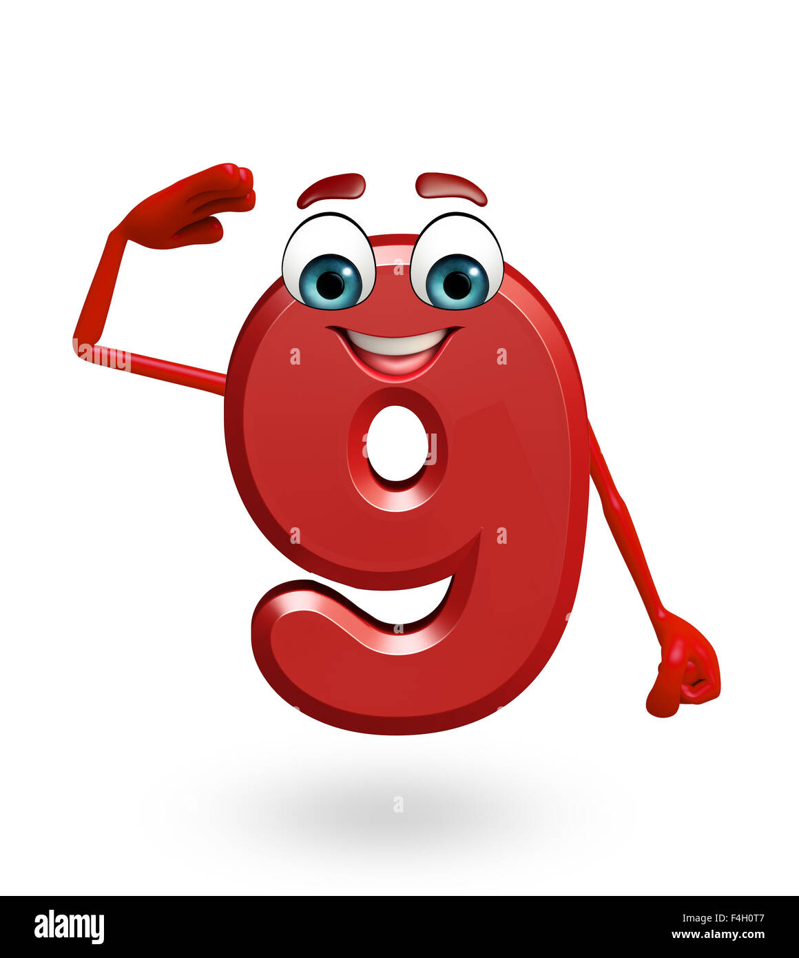 3d rendered illustration of cartoon character of nine digit Stock Photo ...