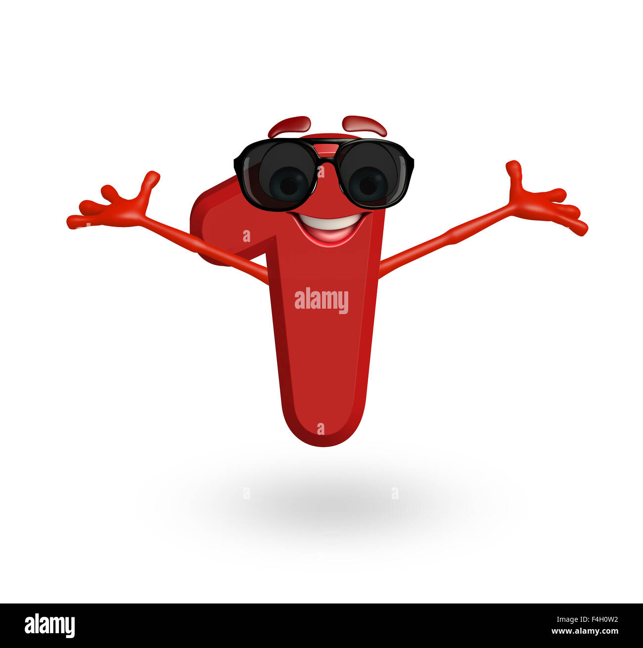 3d rendered illustration of cartoon character of one digit with goggles ...