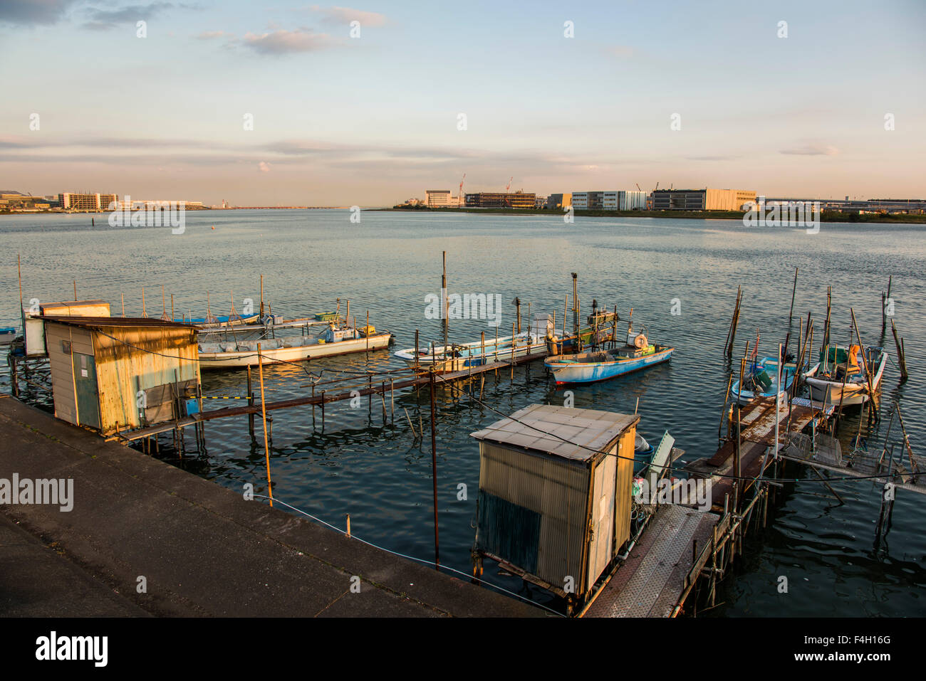 Fisherman's harbor, estuary of Tama river,Ota-Ku,Tokyo,Japan Stock ...