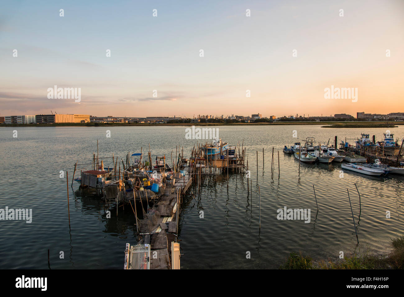 Fisherman's harbor, estuary of Tama river,Ota-Ku,Tokyo,Japan Stock ...