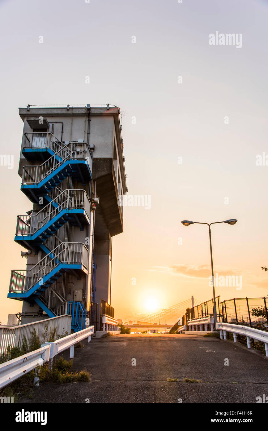 Water gate,near Daishihashi bridge, over Tamagawa river,ties Ota-Ku ...