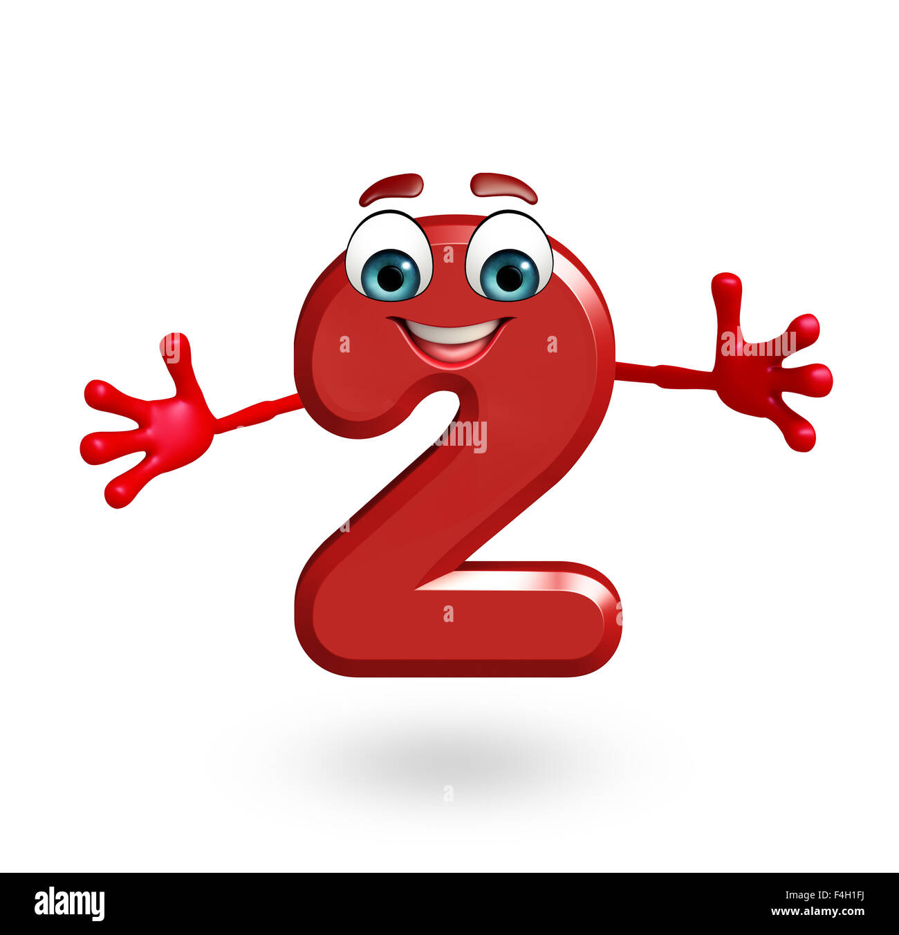 3d rendered illustration of cartoon character of two digit with Stock ...