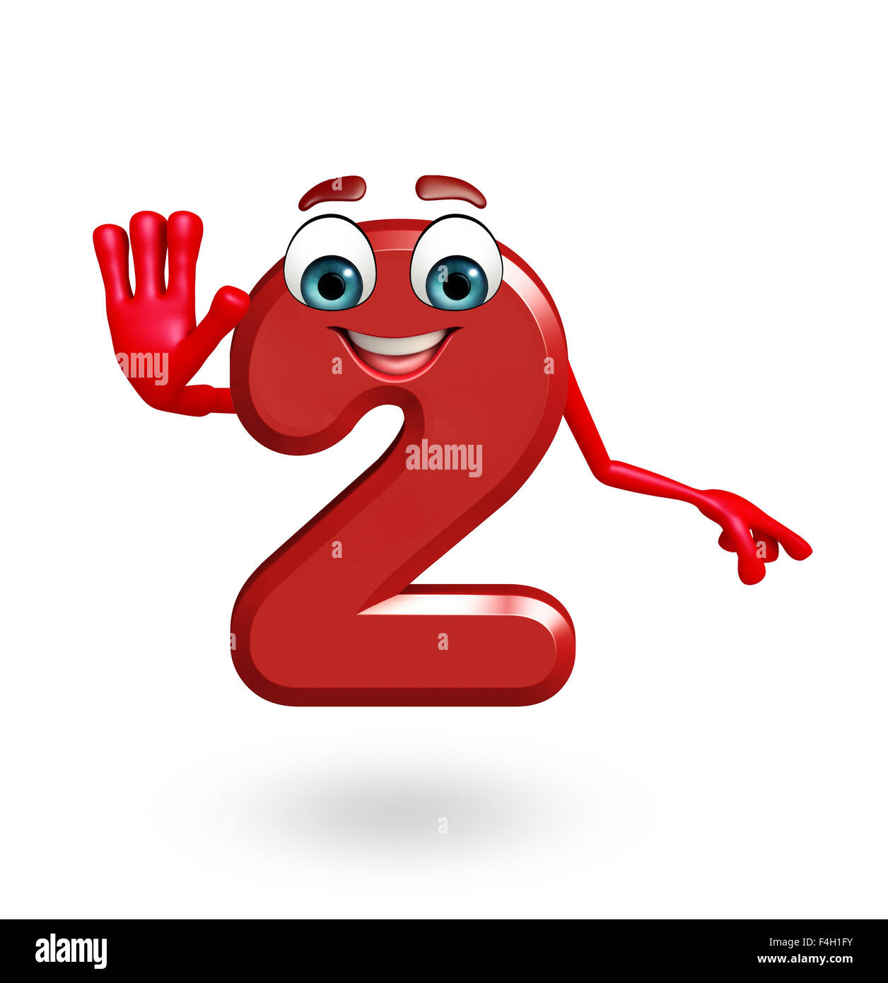 3d rendered illustration of cartoon character of two digit with Stock ...