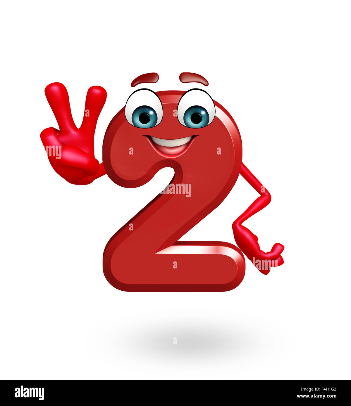 3d rendered illustration of cartoon character of two digit with Stock ...