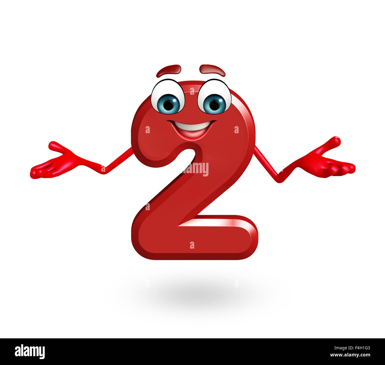 3d rendered illustration of cartoon character of two digit with Stock ...