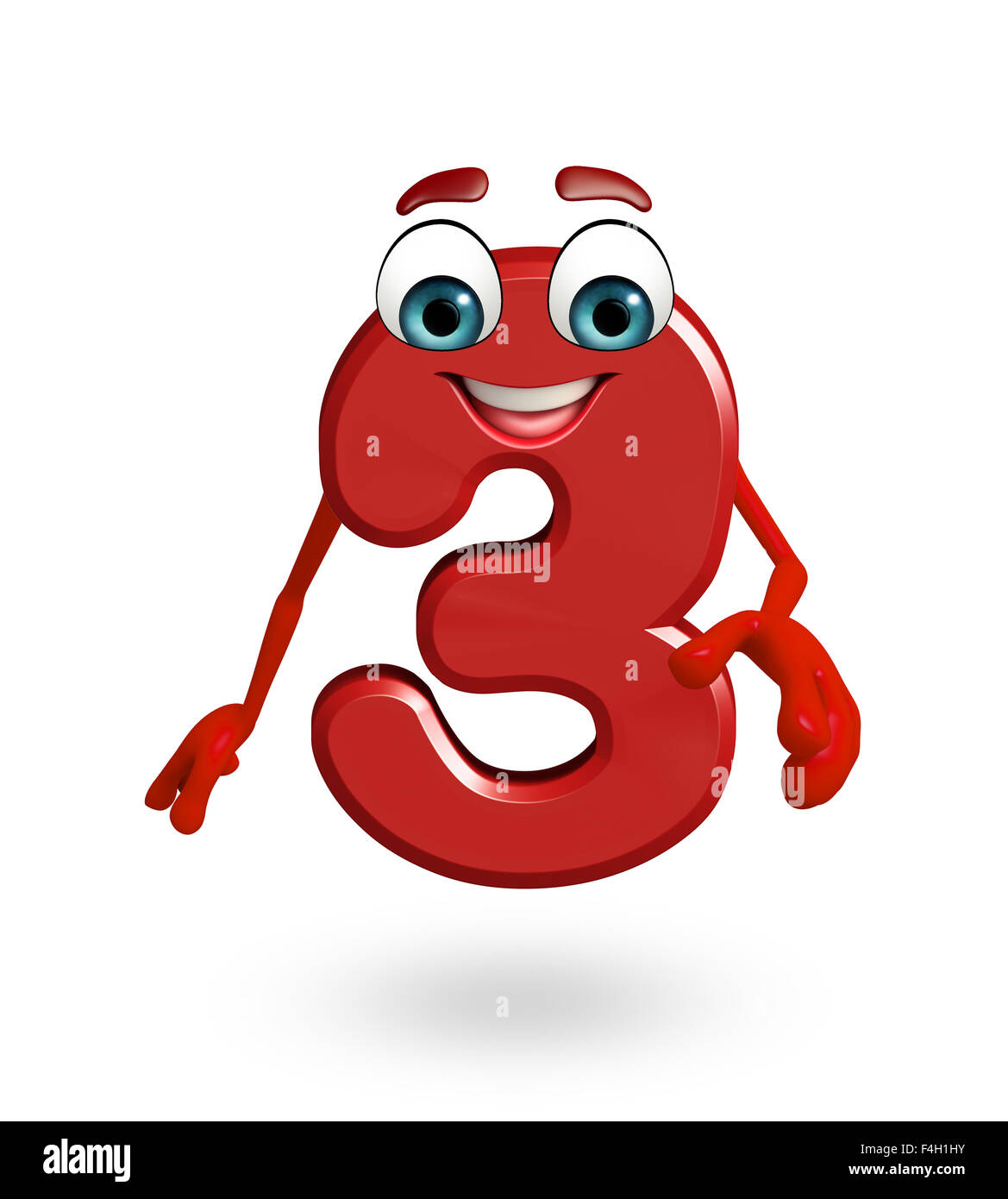 3d rendered illustration of cartoon character of three digit Stock ...