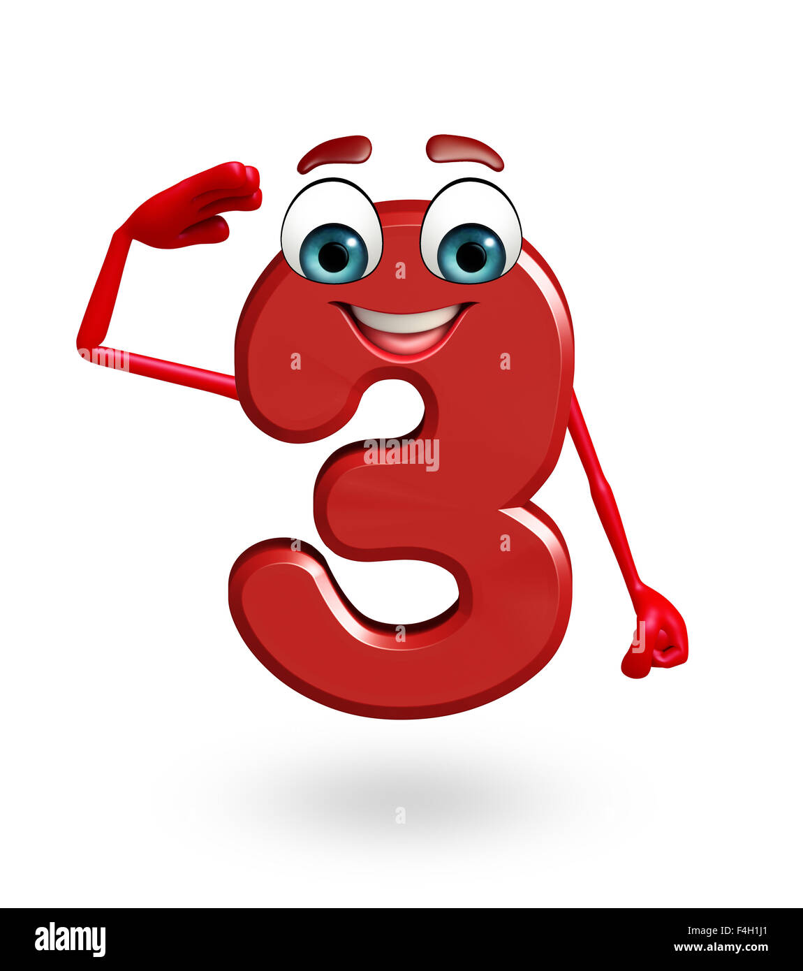 3d rendered illustration of cartoon character of three digit Stock ...