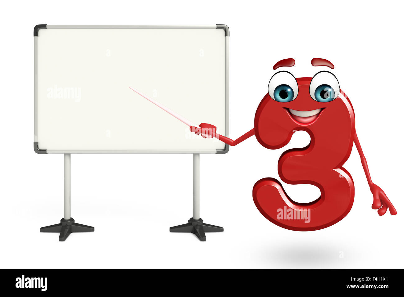 3d rendered illustration of cartoon character of three digit with ...